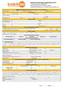 Business Subscription Application Form | Trekit365